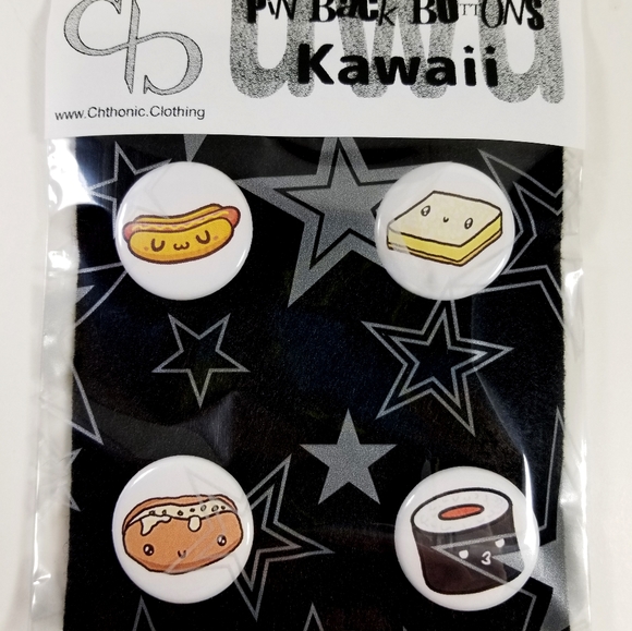 Chthonic Clothing | Accessories | Mega Kawaii Food Button Set | Poshmark